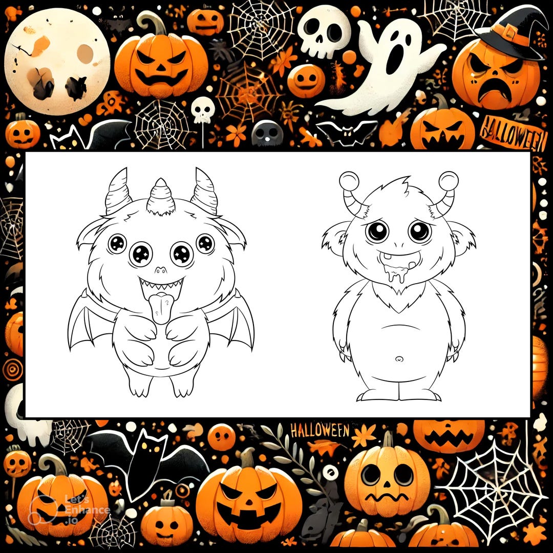 Cute Halloween Monsters Coloring Book for Kids | 19 Fun Printable Pages ...