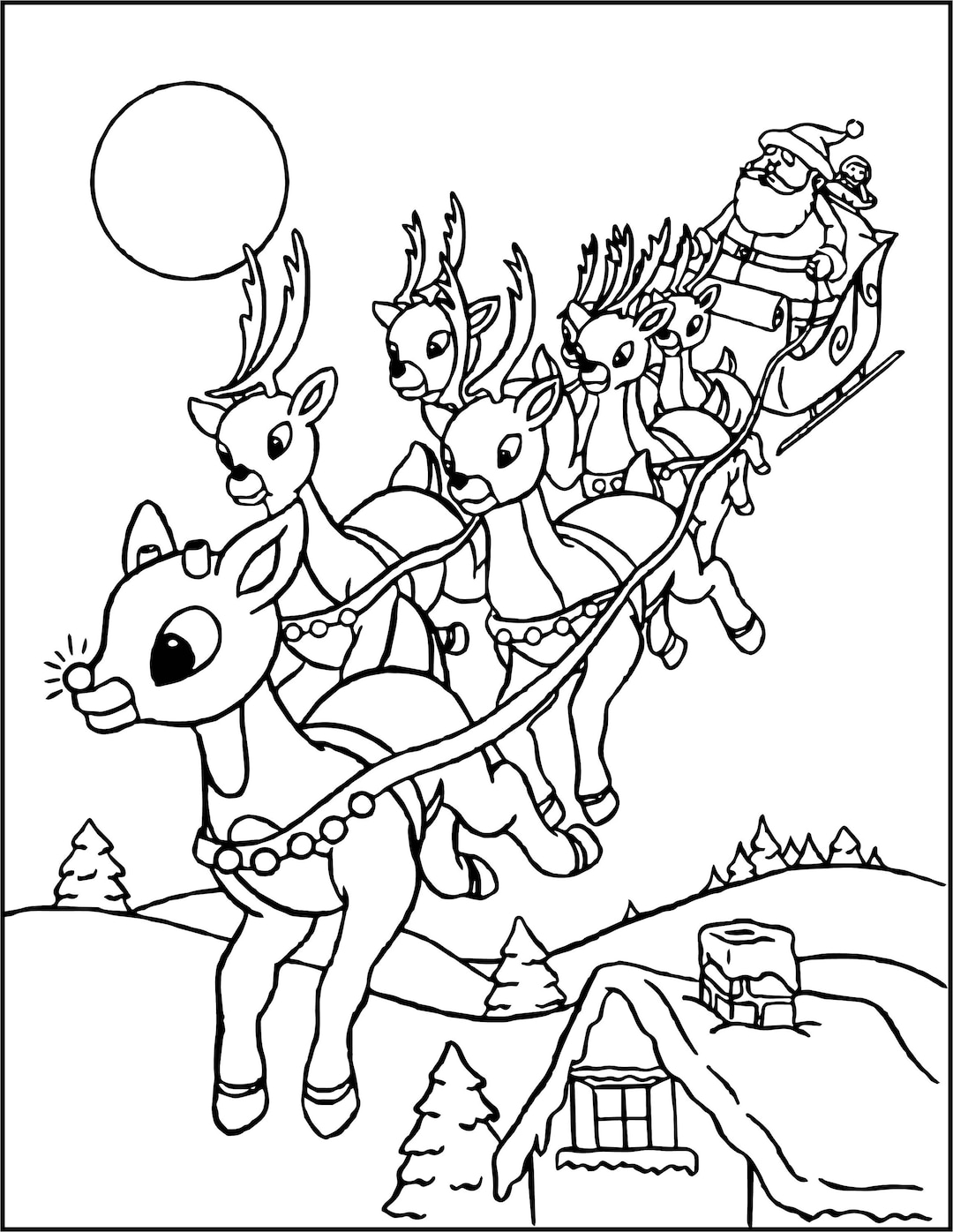 Printable Rudolph Coloring Pages