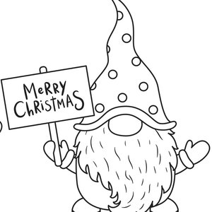 Cute Christmas Dwarf Gnomes Coloring Pages 6-page Printable for Kids ...