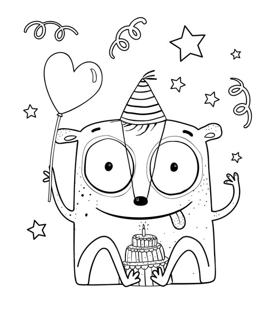 Birthday Monster Coloring Pages