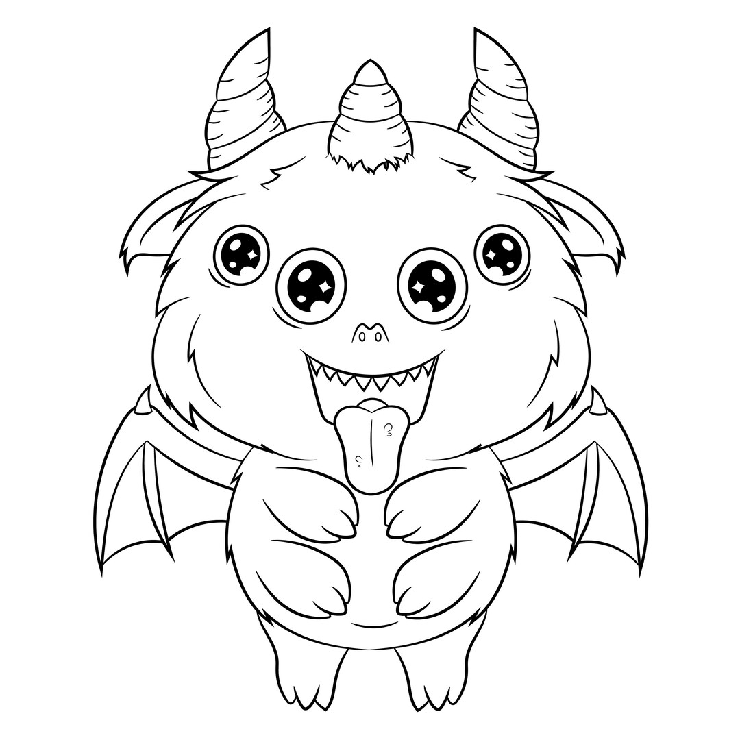 Cute Halloween Monsters Coloring Book 19 Pages - Etsy