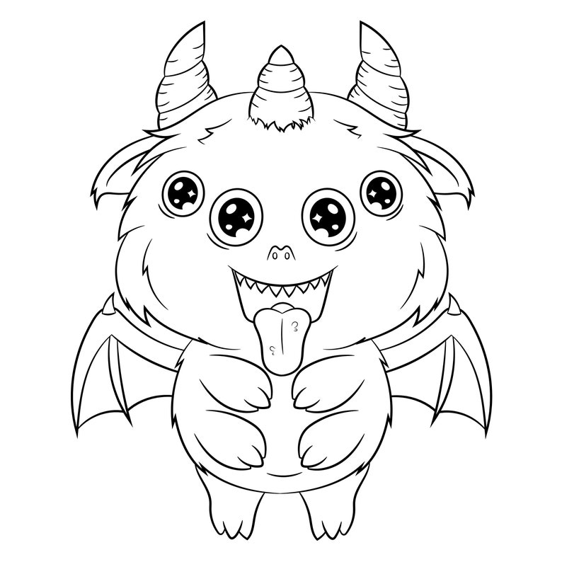Cute Halloween Monsters Coloring Book 19 Pages - Etsy