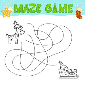 Christmas Theme Maze Games for Kids | 7 Pages of Fun Printable ...