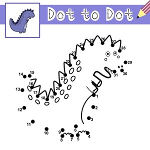 Cute Dinosaur Dot-to-dot Game for Kids | Fun & Educational Printable ...