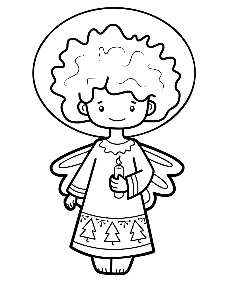 Easy Cute Christmas Coloring Book | 10-page Printable for Kids & Adults ...