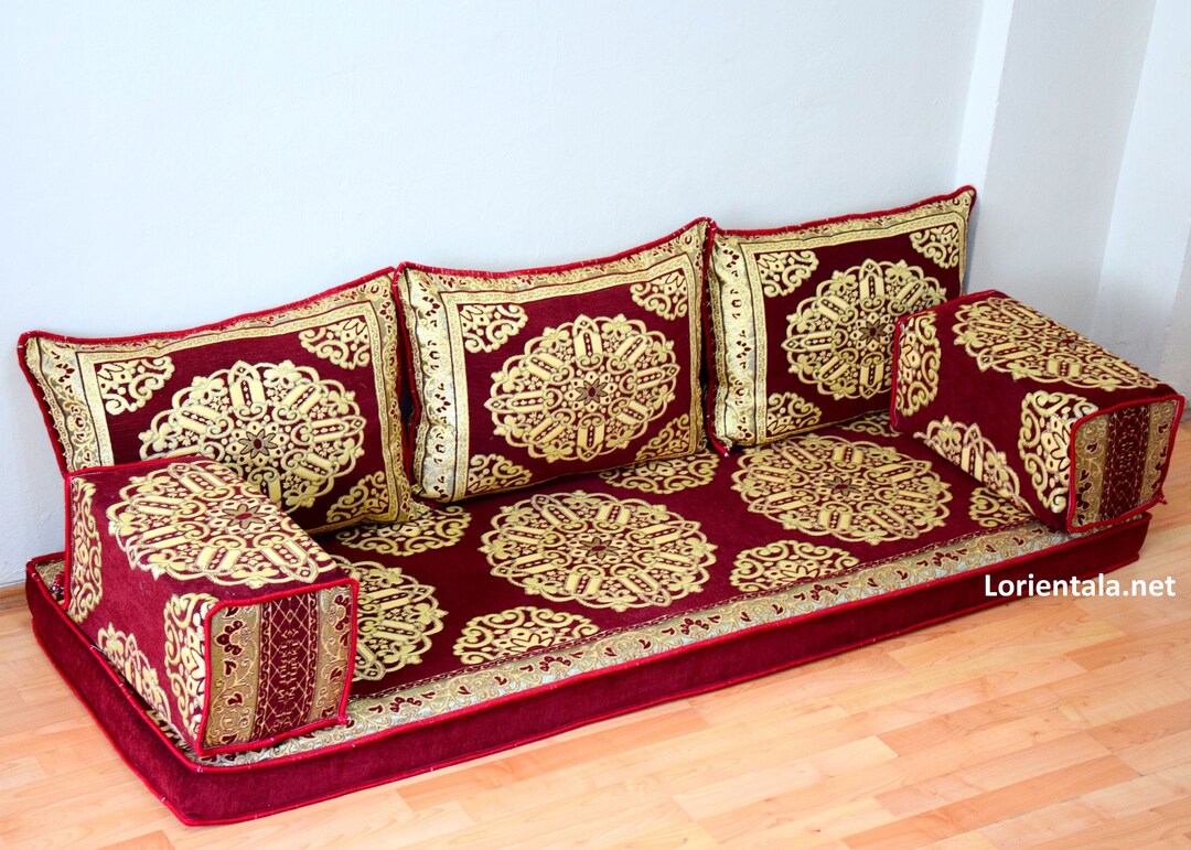 Arabic Floor Sofa, Majlis Jalsa Gold Design Covers,moroccan Decor ...