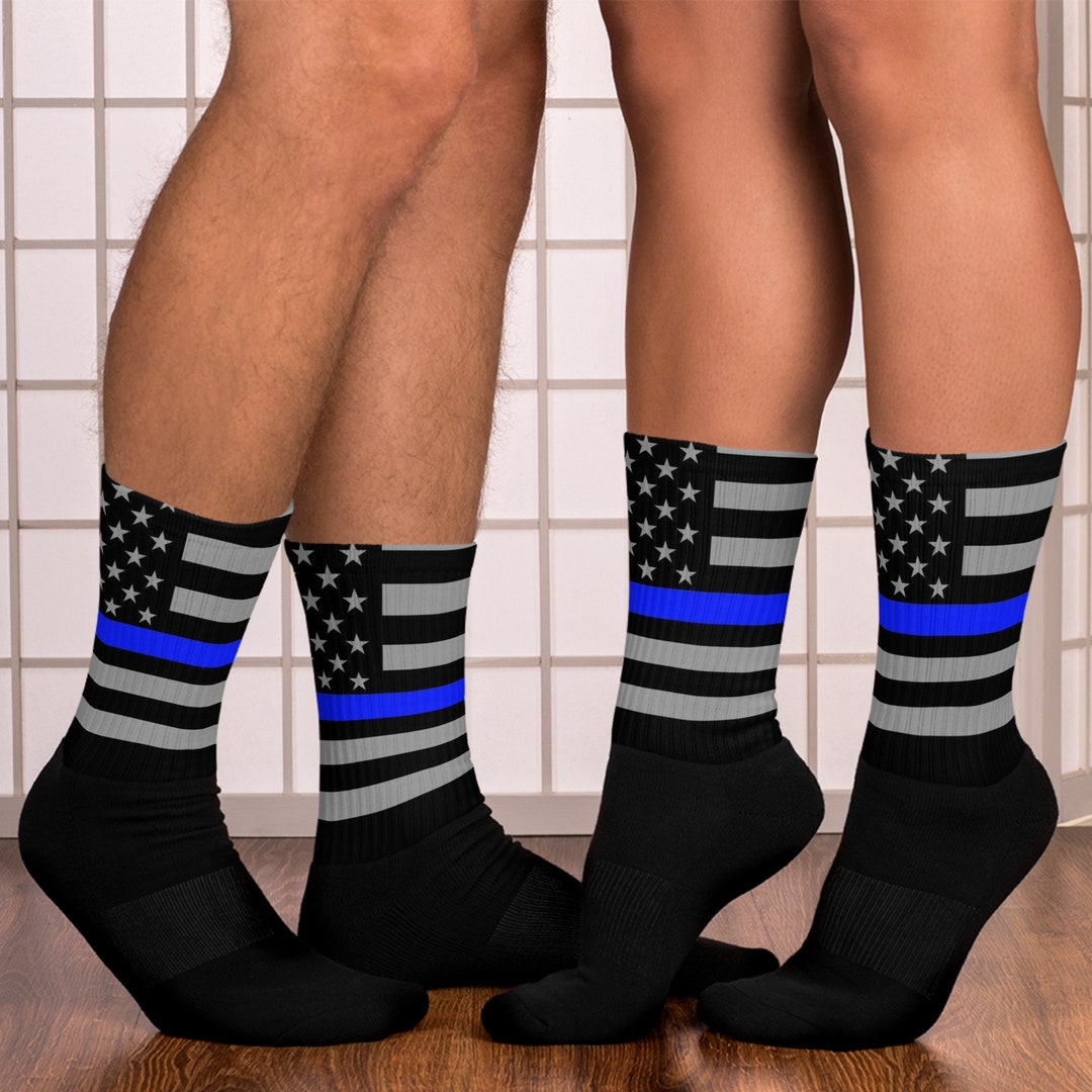 Thin Blue Line Flag Socks Style 2 - Etsy