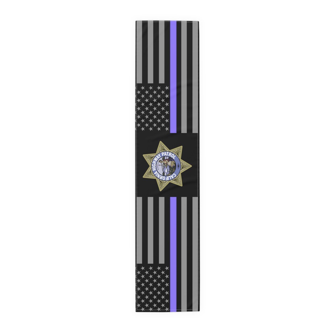 Table Runners With Thin Blue Line Flags and CHP Badge: Elevate Your ...