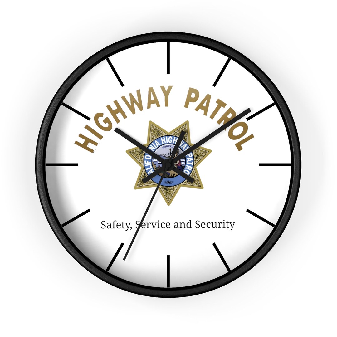 Highway Patrol Wall Clock Safety, Service and Security - Etsy