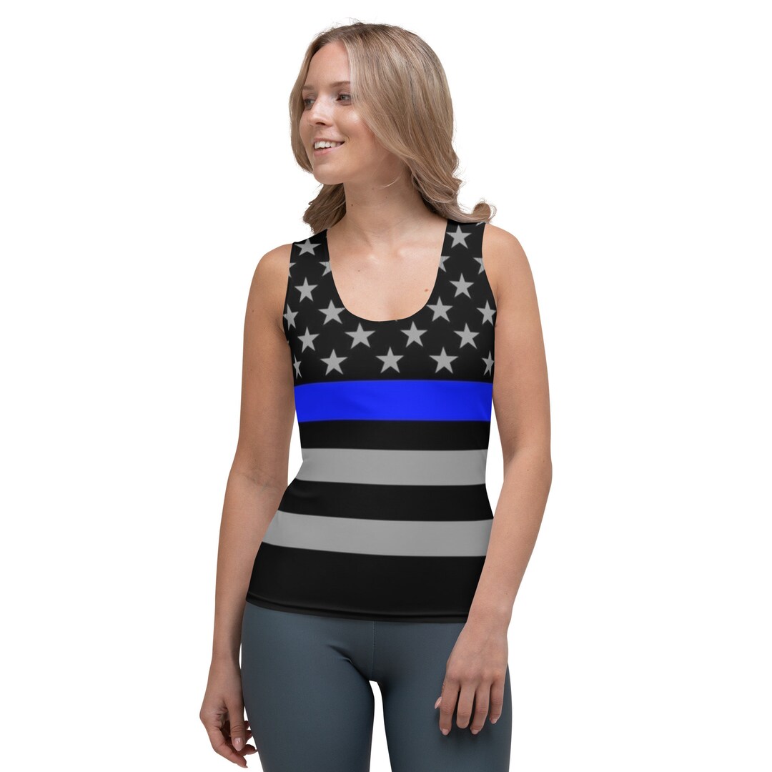 Women's Thin Blue Line Tank Top Show Your Law Enforcement Support - Etsy
