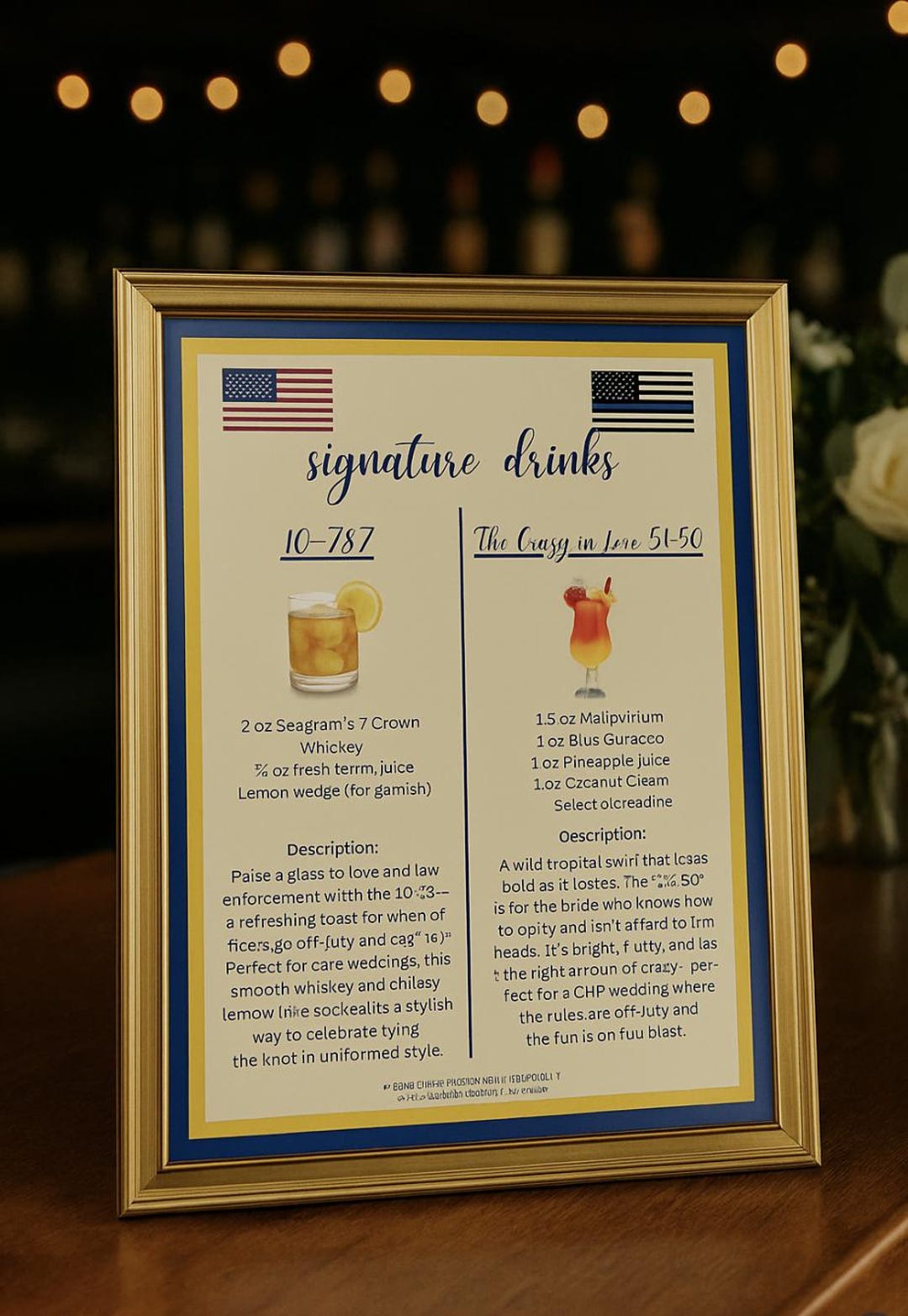 CHP Signature Drink Sign Template – 8x10 Printable Bar Menu for Wedding ...