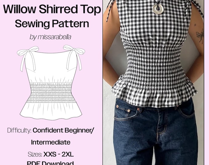 Fitted Blouse Sewing Pattern | Button up Blouse Sewing Pattern | Sizes ...