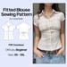 Fitted Blouse Sewing Pattern | Button up Blouse Sewing Pattern | Sizes ...