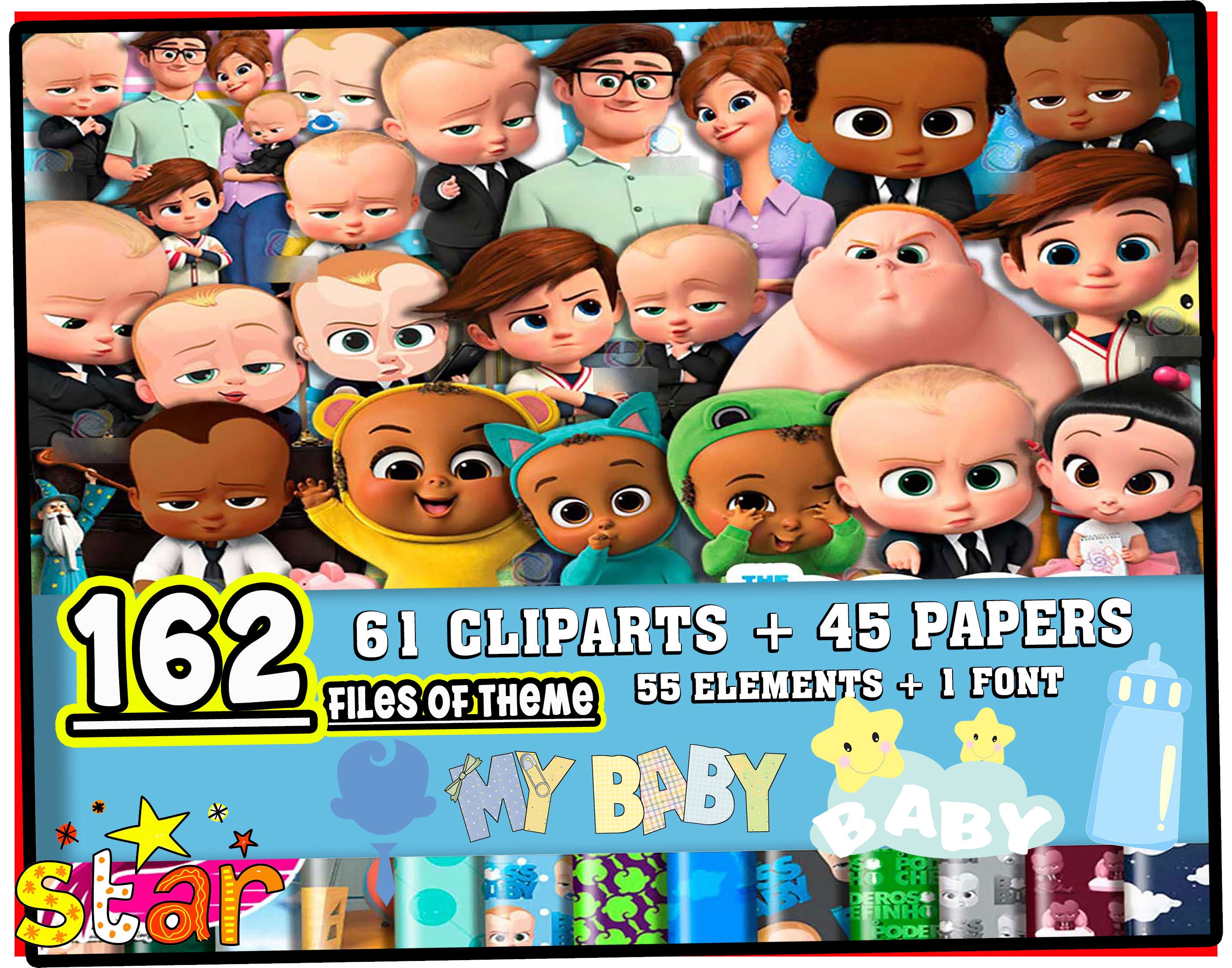 Jefe bebé clipart jefe PNG jefe bebé papel bebé periódico | Etsy