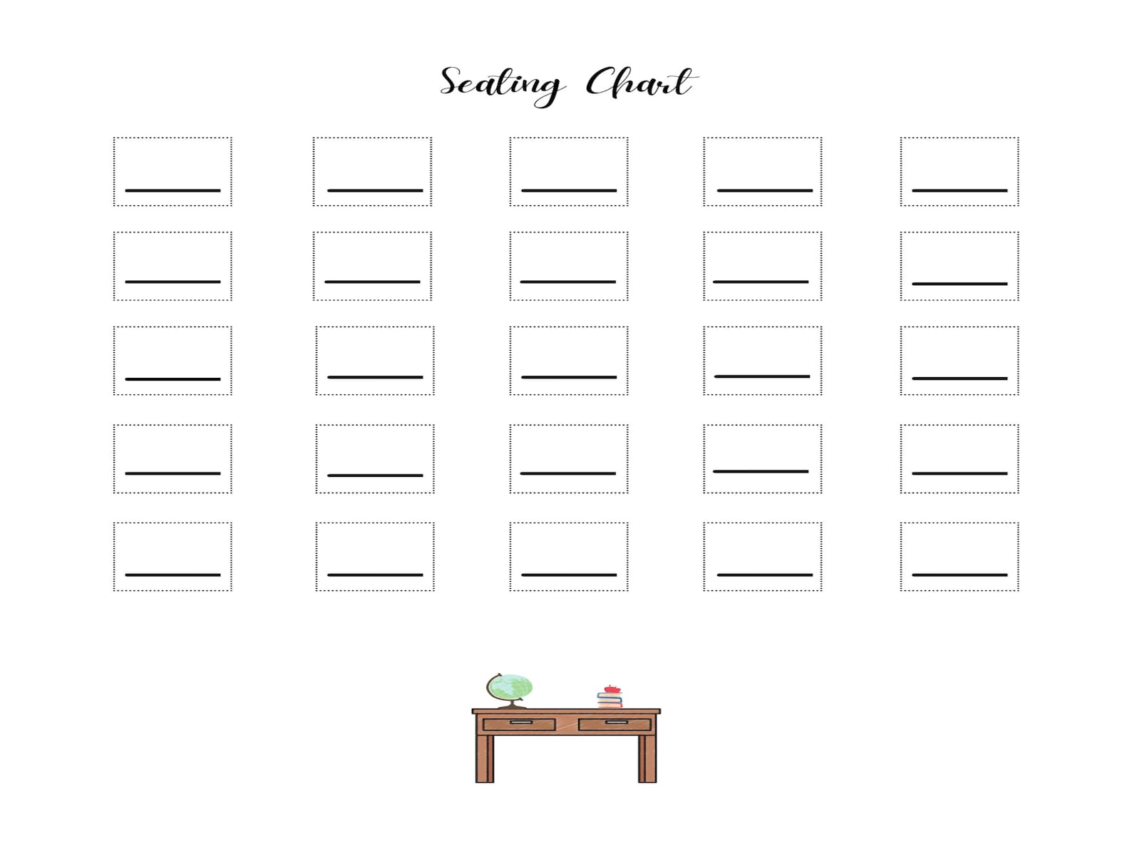 Teacher's Classroom Seating Chart Printable PDF - Etsy
