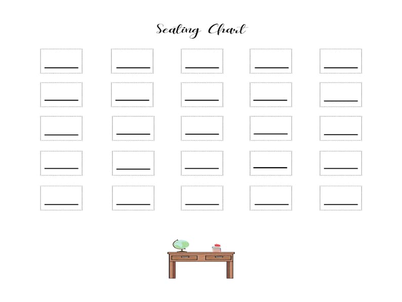 Teacher's Classroom Seating Chart Printable PDF - Etsy