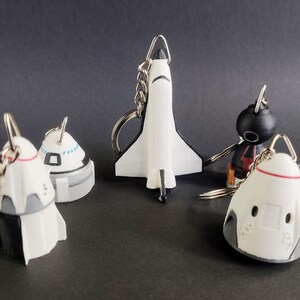 Spaceship Keychains Set of 5 Crew Dragon Shuttle Soyuz | Etsy