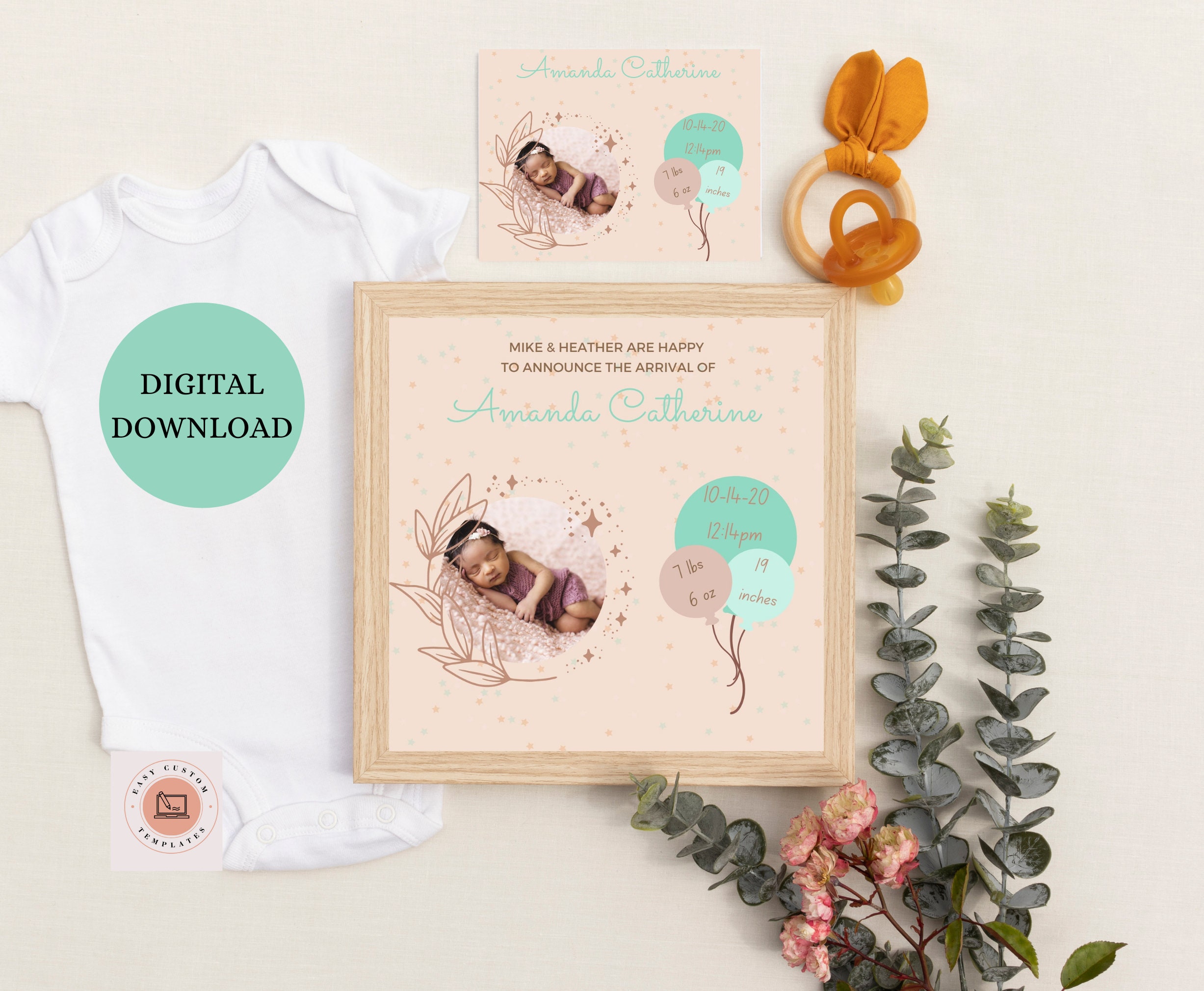 9 Birth Announcement Templates for Social Media, Editable in Canva ...