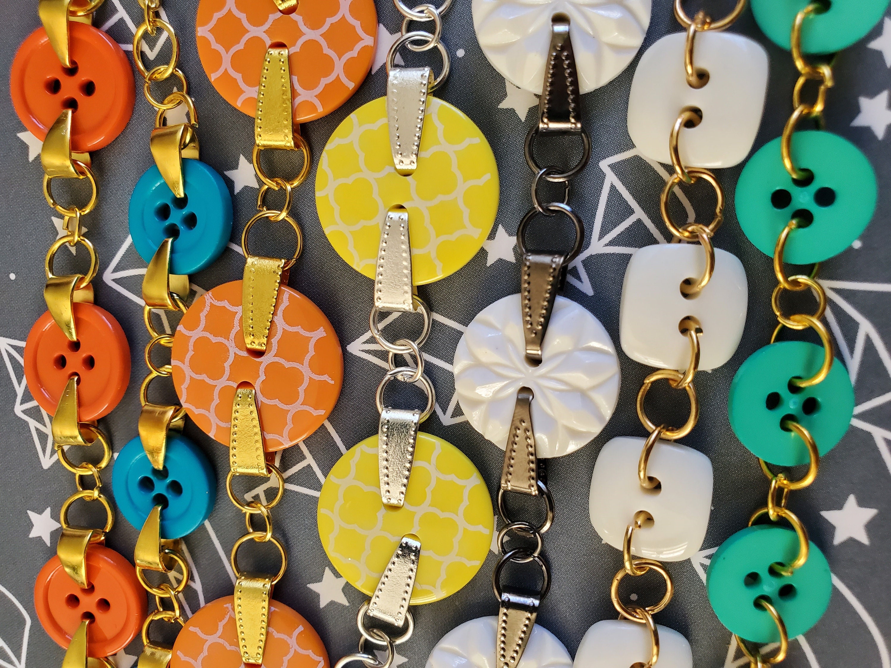 All Buttoned up | Glasses Chains | Buttons | Gold, Silver, and Gunmetal ...