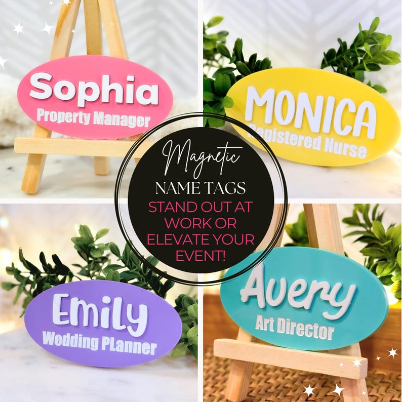 Name Tag Magnetic Name Tag for Work Teacher Name Tag Personalized Name ...
