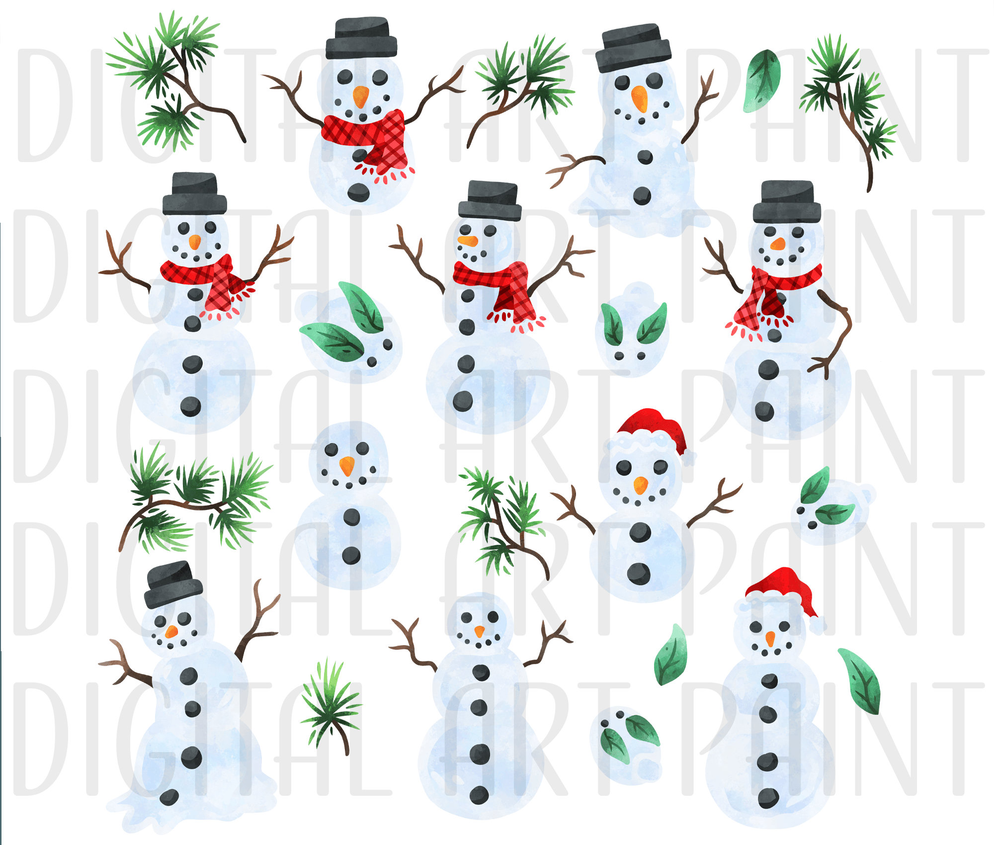 Snowman Clipart Christmas Clipart Winter Clipart Snowman - Etsy