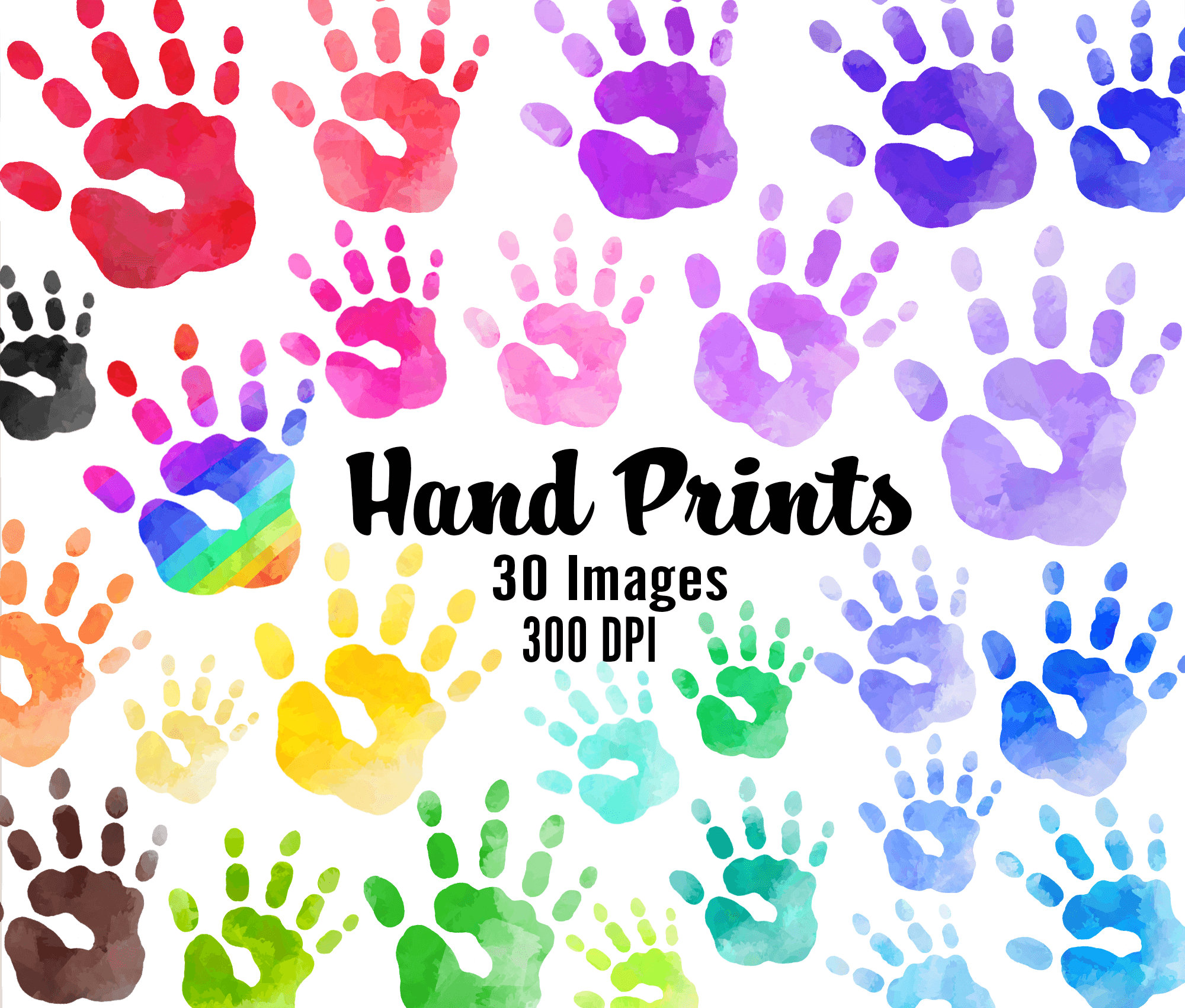Kids Handprint Clip Art