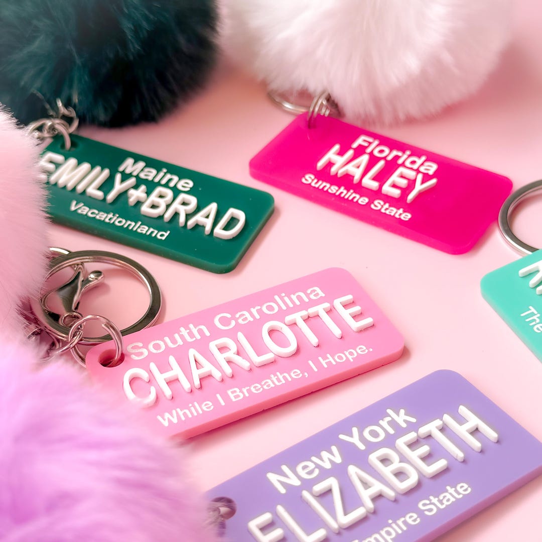 New Car Gift Custom License Plate Keychain Car Enthusiast Accessories ...