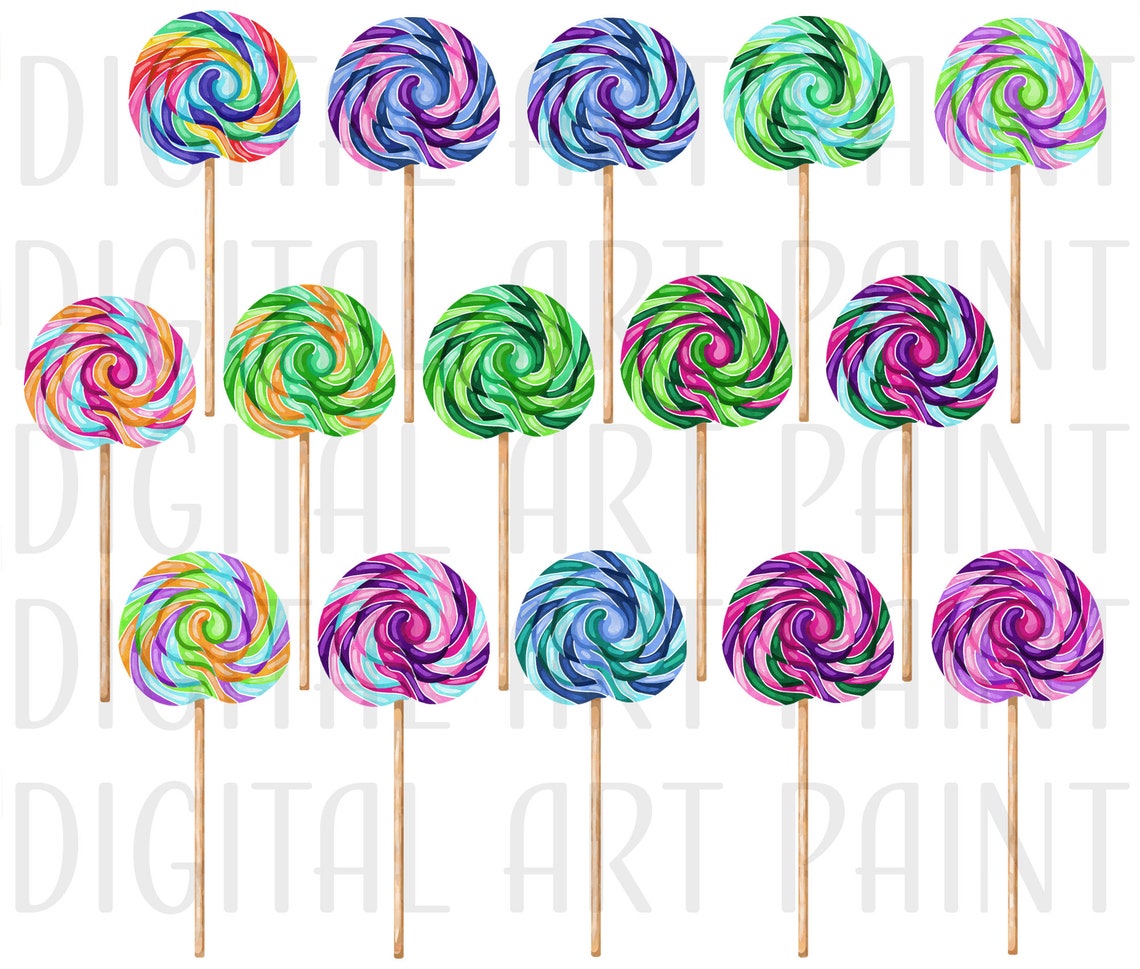 Lollipop Clipart Candy Clipart Sweets Clipart Candy Clip - Etsy