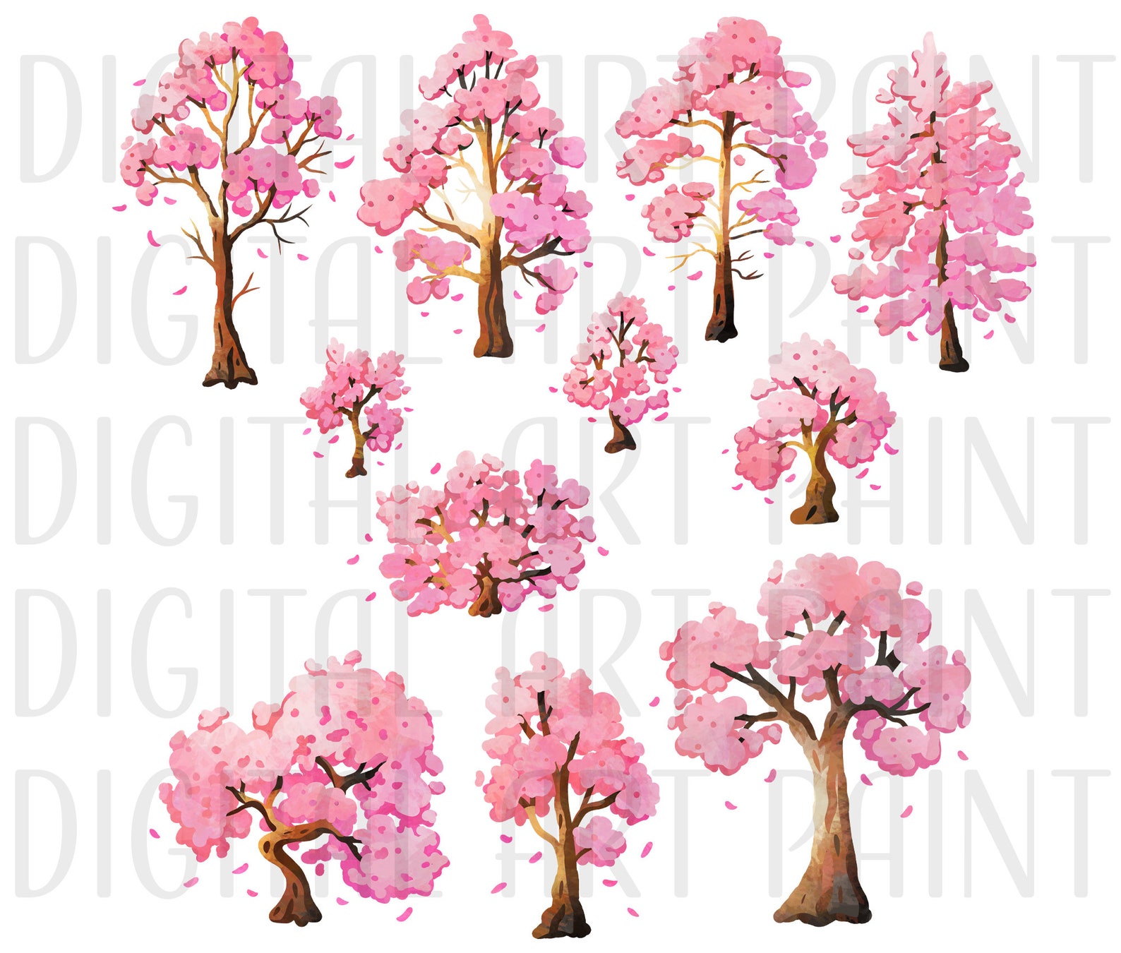 Cherry Blossom Clipart Spring Clipart Tree Clipart - Etsy