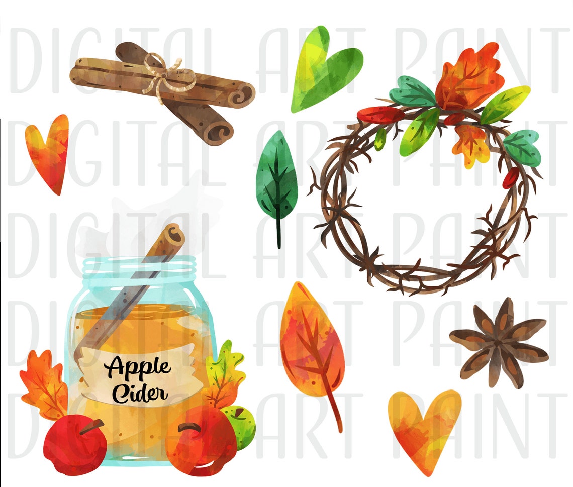 Fall Clipart Autumn Thanksgiving Halloween Art Pumpkin - Etsy