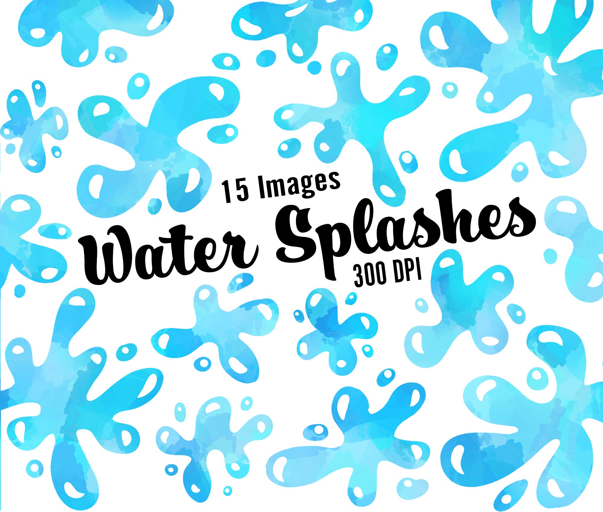 Splash PNG Water Splash Clipart Water Clipart Aquatic - Etsy