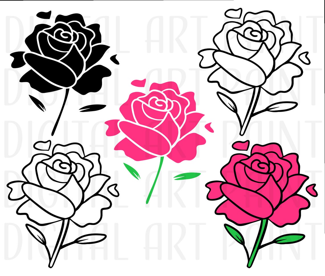Rose Svg Rosen Silhouette Rosen Vektor Rosenschnitt - Etsy.de