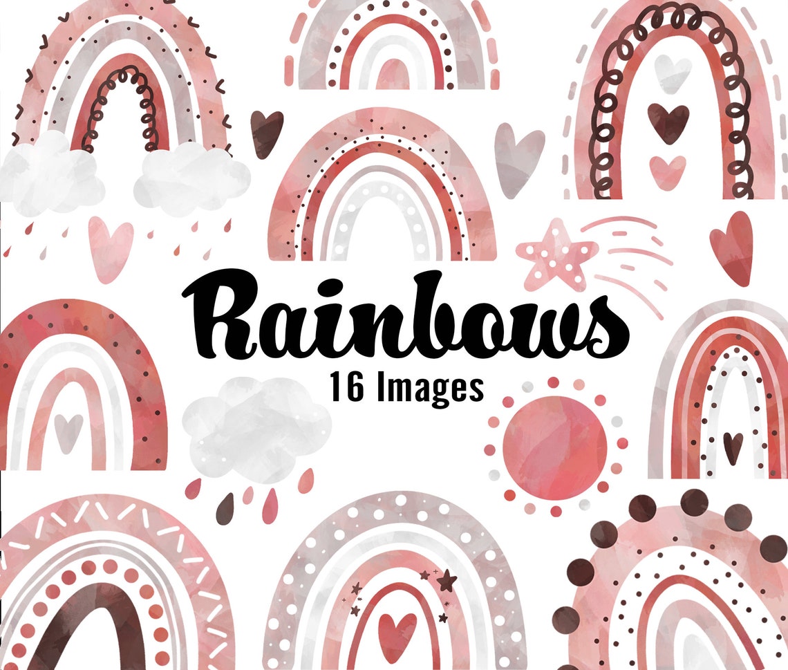 Boho Clipart Rainbow Clipart Rainbow Png Rainbow Clip - Etsy