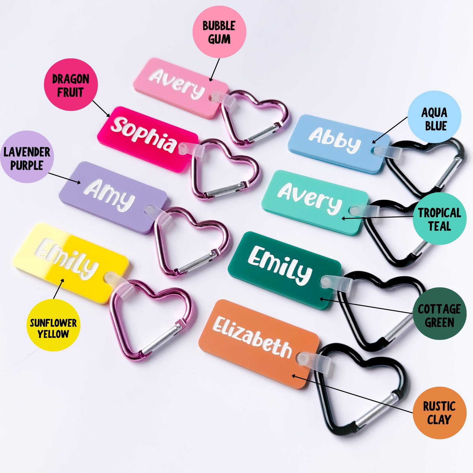 Back to School Accessories for Kids Name Tag Keychain Water Bottle Name ...