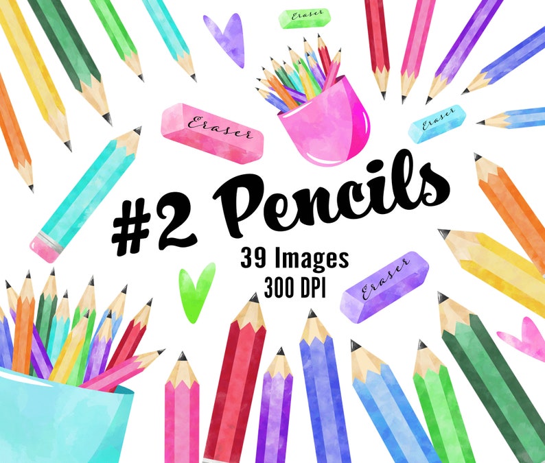 Pencil Clipart School Clipart Pencils Clipart Pencil - Etsy