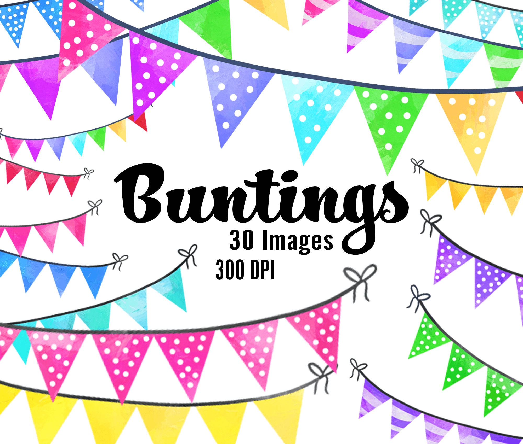 Banner Clipart Bunting Clipart Bunting Banner Party - Etsy