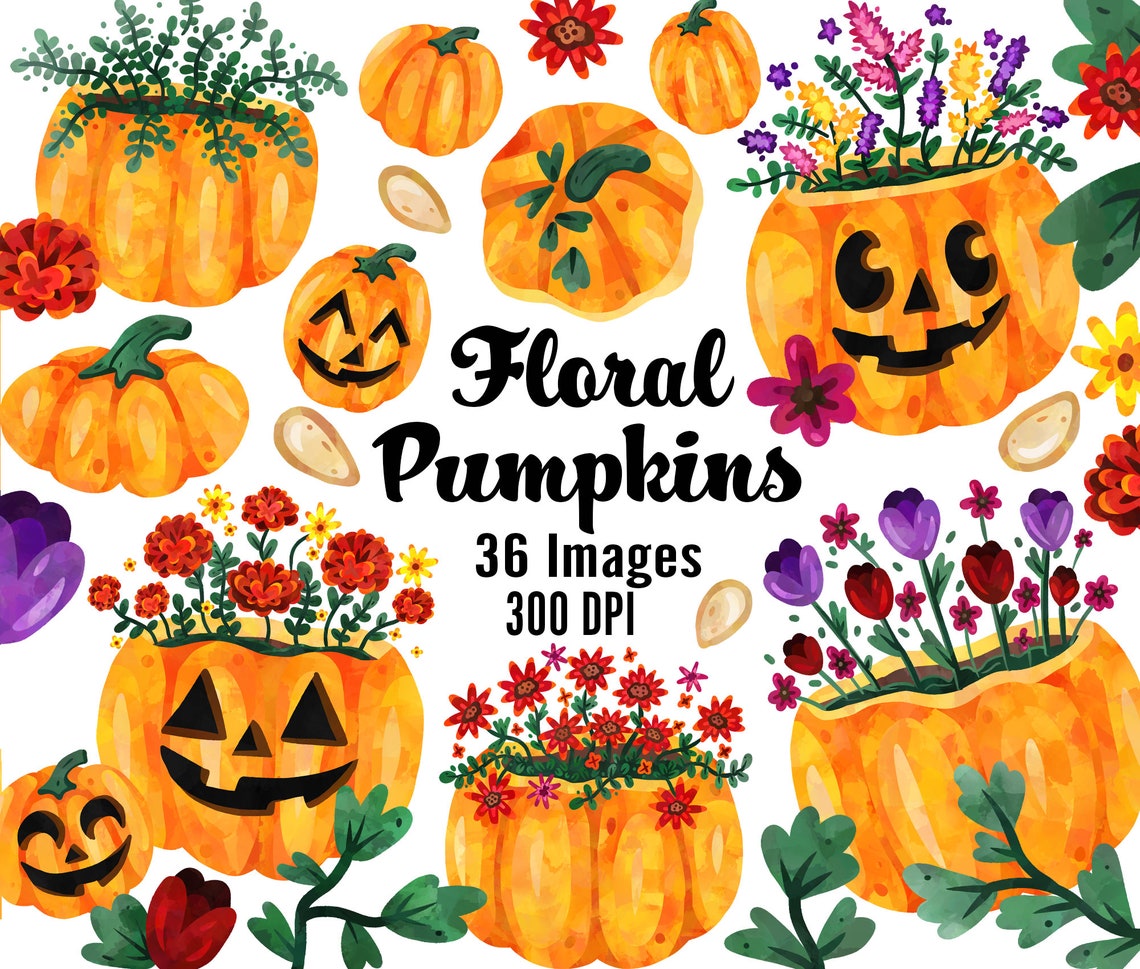 Pumpkin Clipart Fall PNG Autumn Clipart Fall Clipart | Etsy