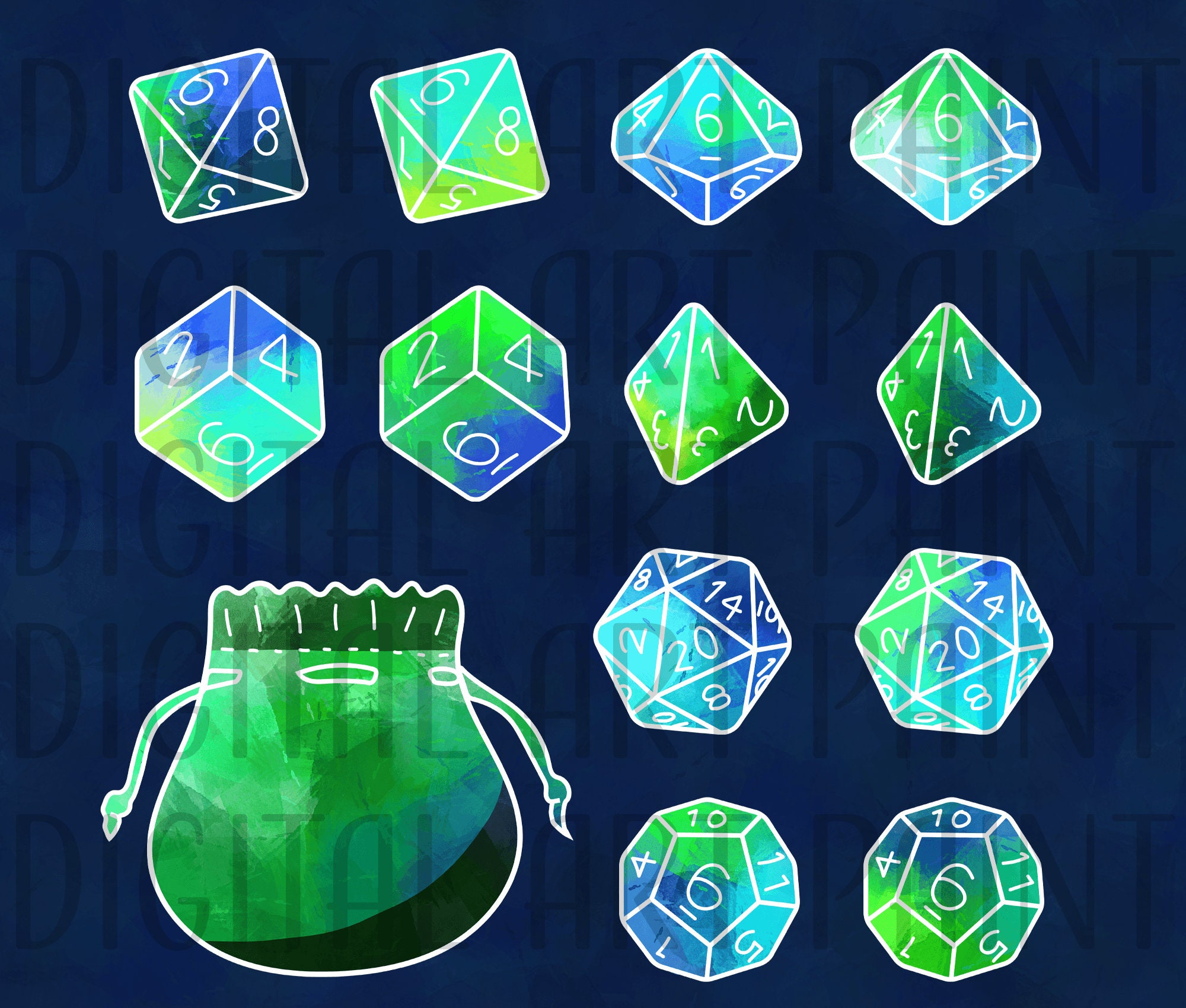 Dnd Clipart Dungeons Dragons PNG Dice Clipart D20 | Etsy