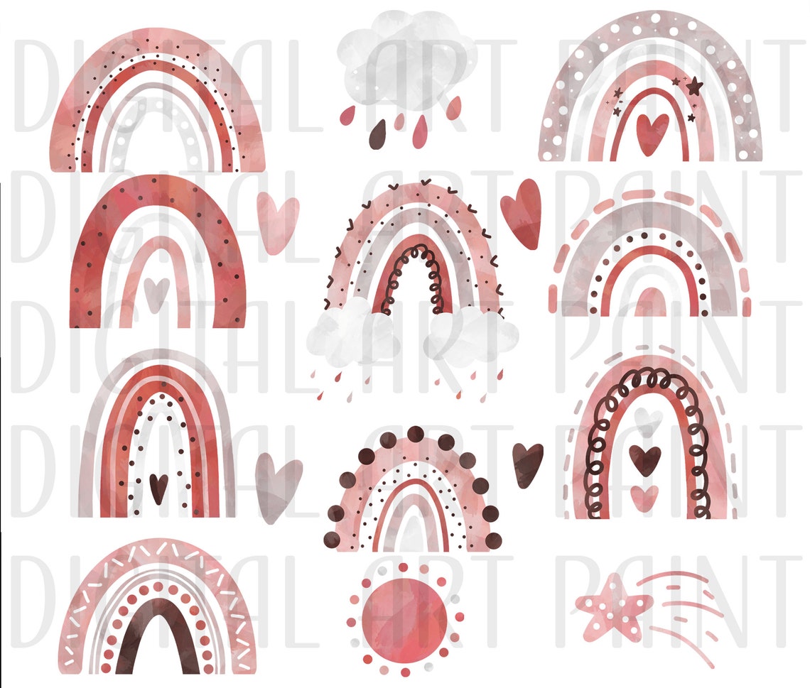 Boho Clipart Rainbow Clipart Rainbow Png Rainbow Clip - Etsy