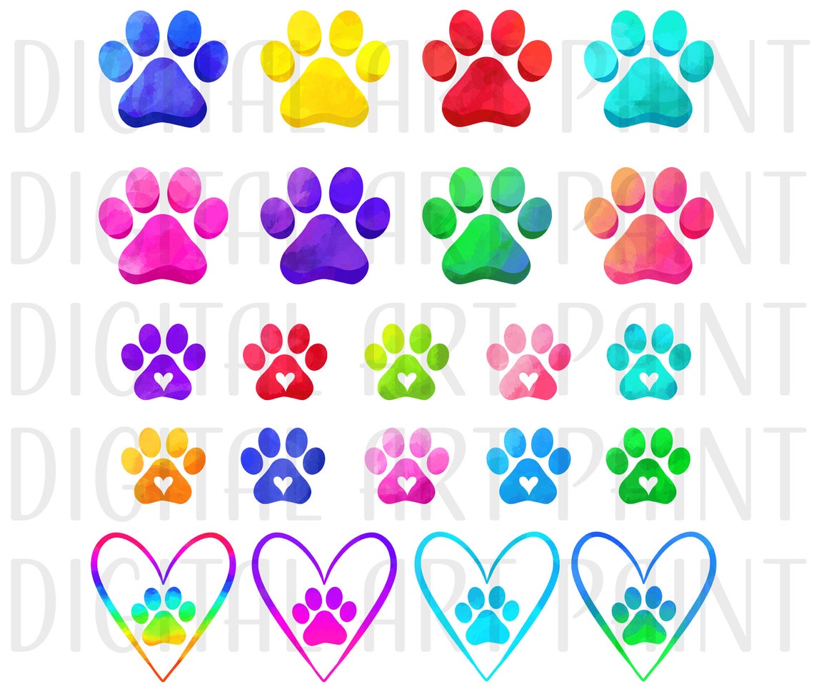 Paw Print Clipart Dog Paw Clipart Dog Clipart Paw Print | Etsy