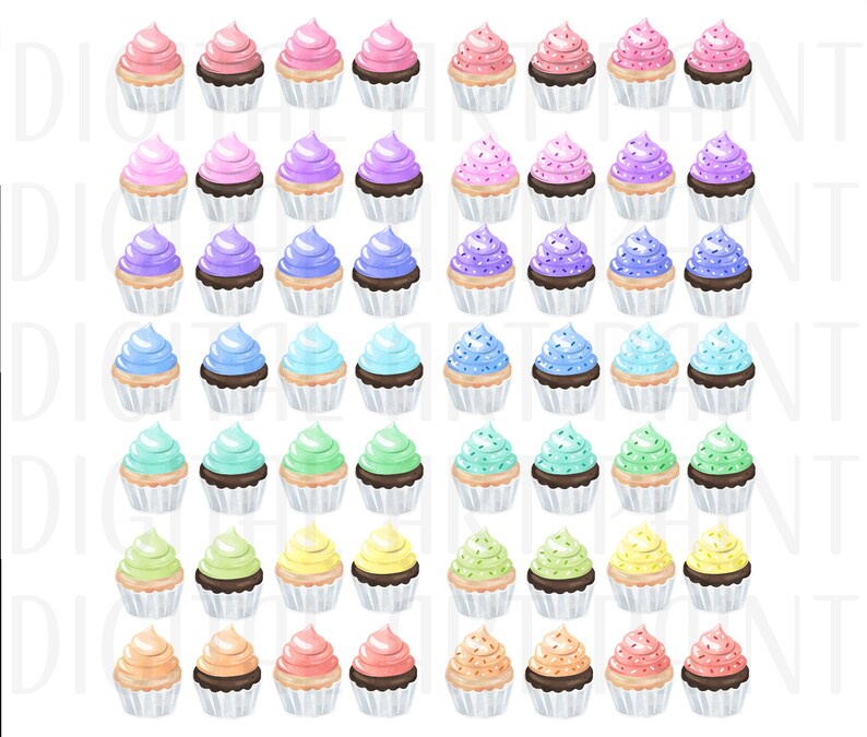 Cupcake Clipart Bakery Clipart Cupcake Clip Art Dessert - Etsy