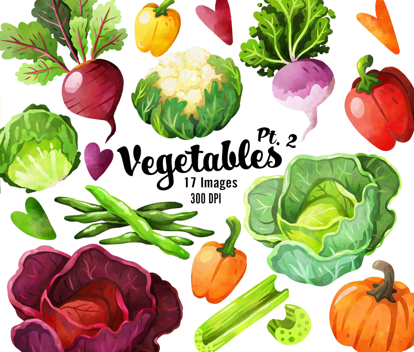 Vegetable Clipart Veggie Clipart Vegetables Clipart Food - Etsy