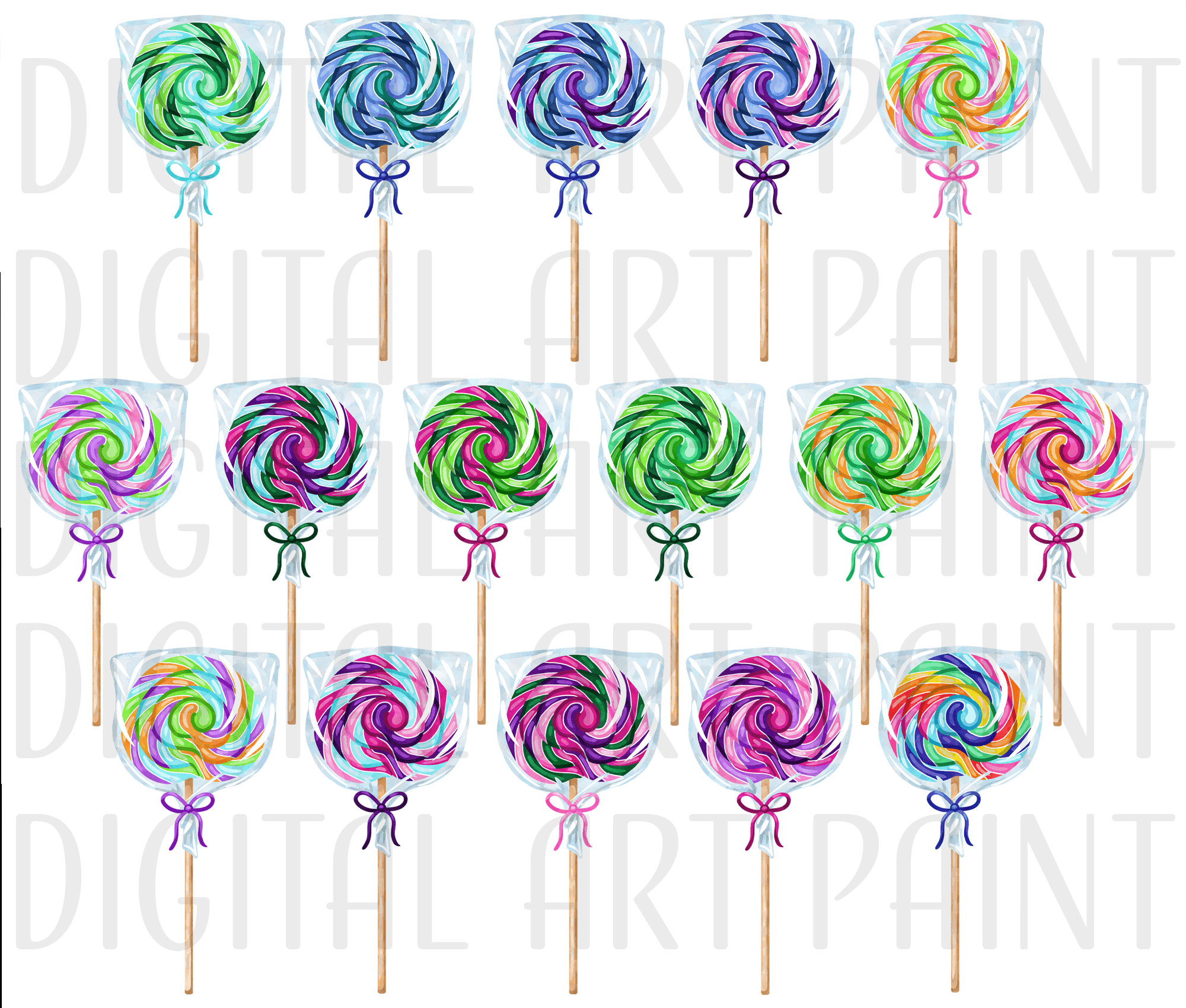 Lollipop Clipart Candy Clipart Sweets Clipart Candy Clip - Etsy