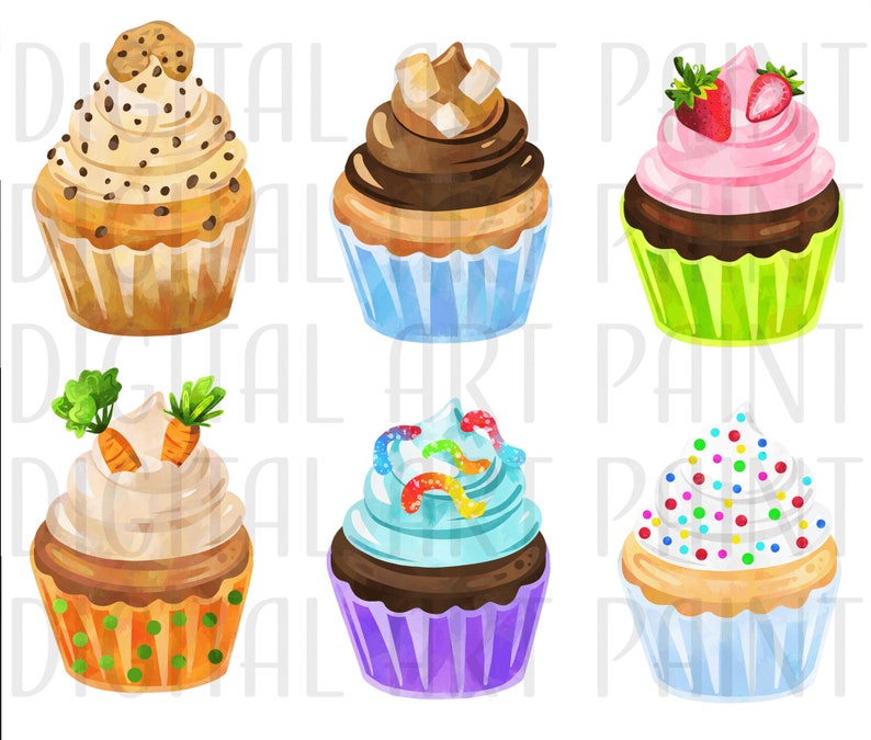 Cupcake Clipart Bakery Clipart Cupcake Clip Art Dessert - Etsy UK
