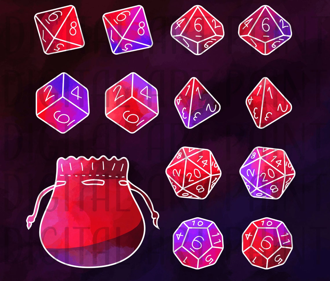 Dnd Clipart Dungeons Dragons PNG Dice Clipart D20 - Etsy UK