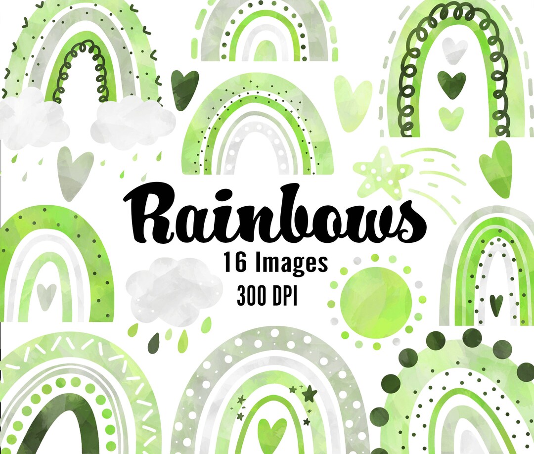 Boho Clipart Rainbow Clipart Rainbow Png Rainbow Clip Art Watercolor ...