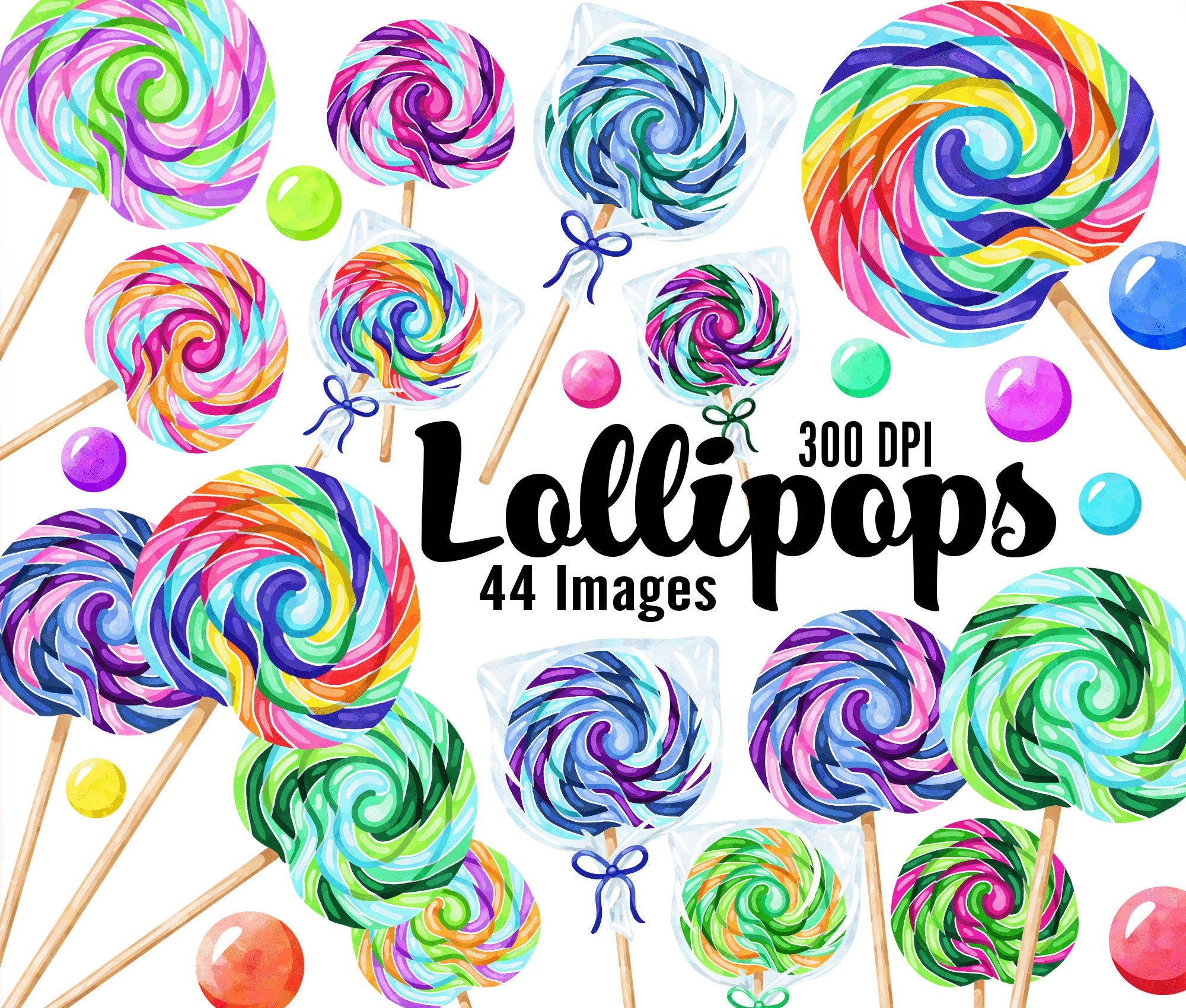 Lollipop Clipart Candy Clipart Sweets Clipart Candy Clip - Etsy