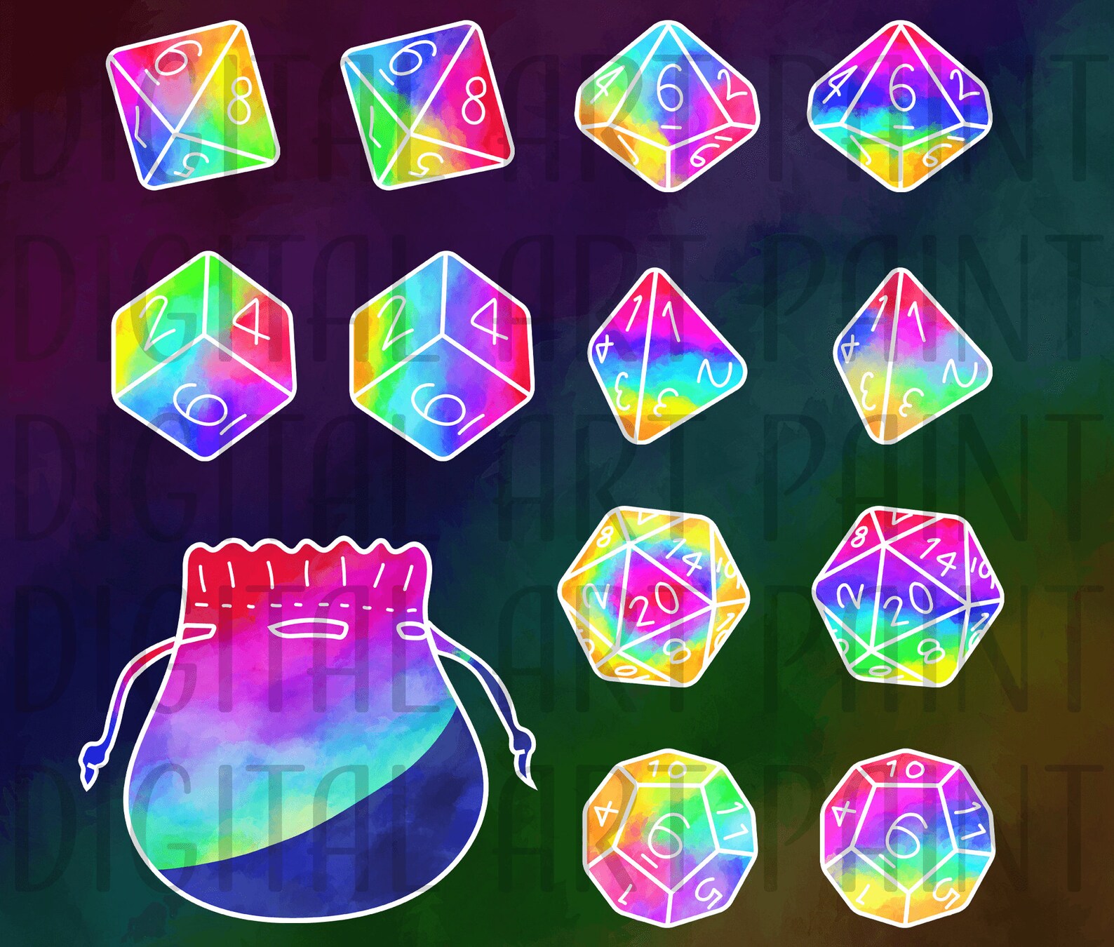 Dnd Clipart Dungeons Dragons PNG Dice Clipart D20 | Etsy