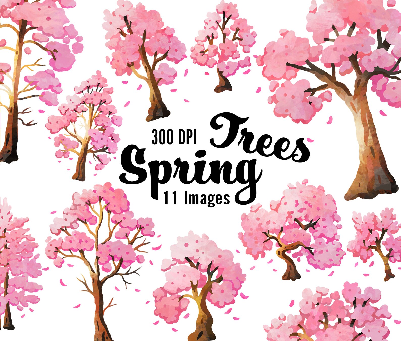 Cherry Blossom Clipart Spring Clipart Tree Clipart - Etsy