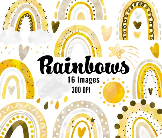 Boho Clipart Rainbow Clipart Rainbow Png Rainbow Clip | Etsy